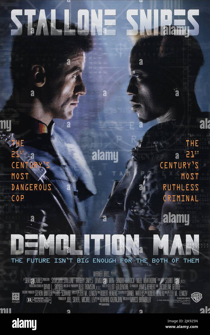Sylvester Stallone & Wesley Snipes Poster Film Demolition Man (1993 ...