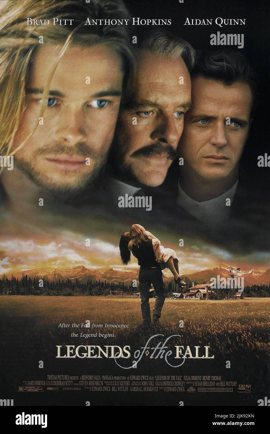 Brad Pitt, Anthony Hopkins & Aidan Quinn Poster Film: Legends Of The ...