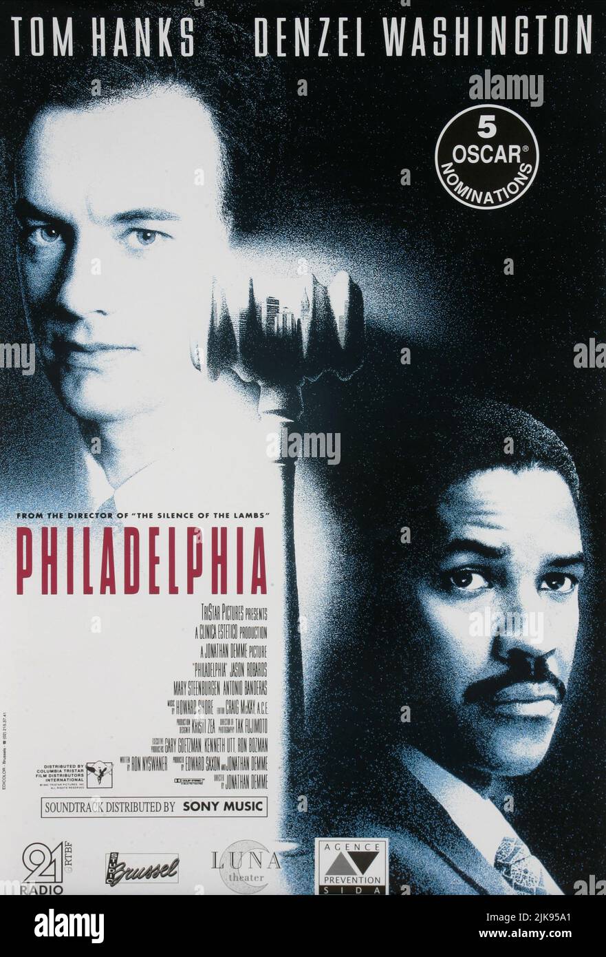 Tom Hanks & Denzel Washington Poster Film Philadelphia (USA 1993 ...