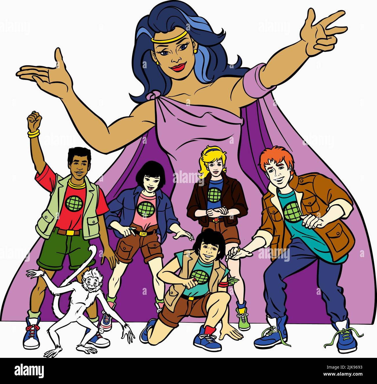 Kwame, Gi, Ma-Ti K., Gaia, Linka & J Wheeler Television: Captain Planet ...