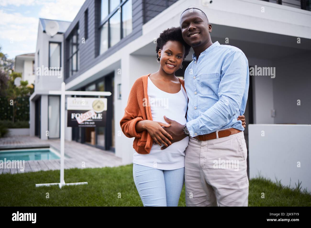 Our lives are changing in many ways. Portrait of a young couple ...