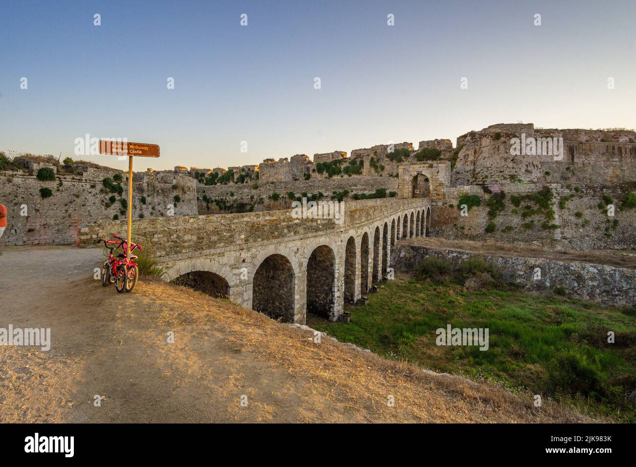 Inside the Archaeological site of Methoni Castle. Built by the ...