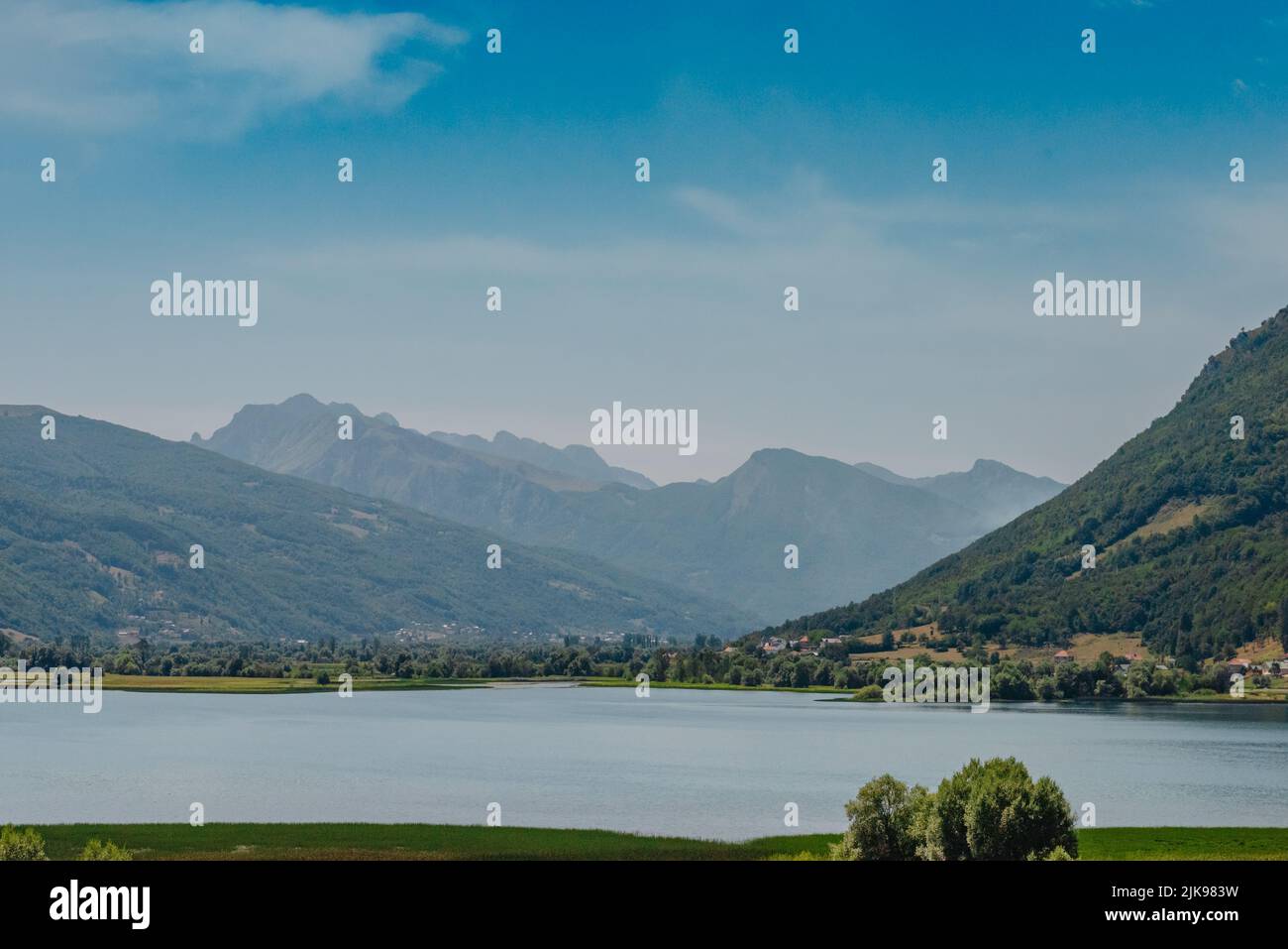 Montenegro. Kotor Bay. A picturesque view from the water to the coastal ...