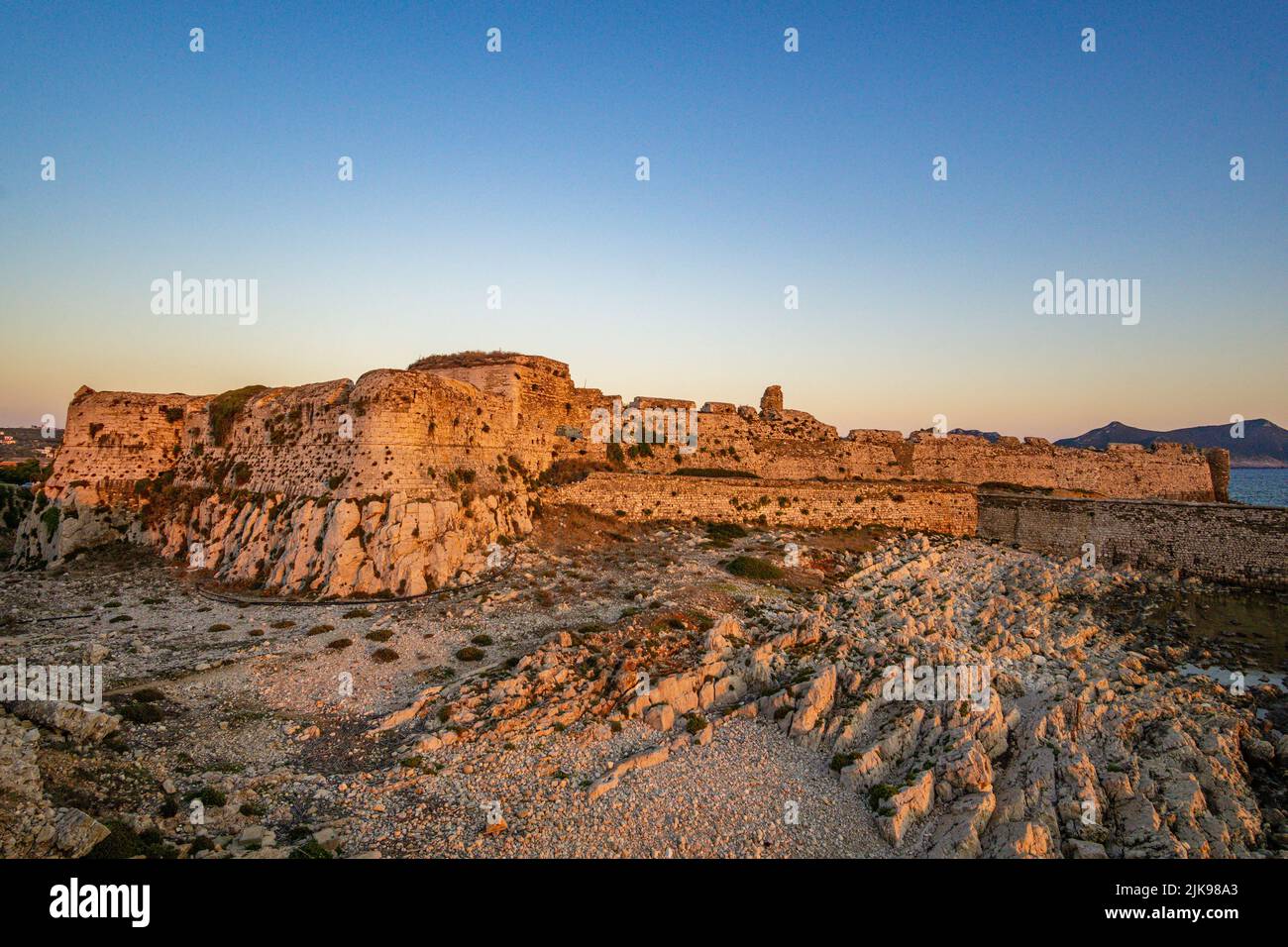 Inside the Archaeological site of Methoni Castle. Built by the ...