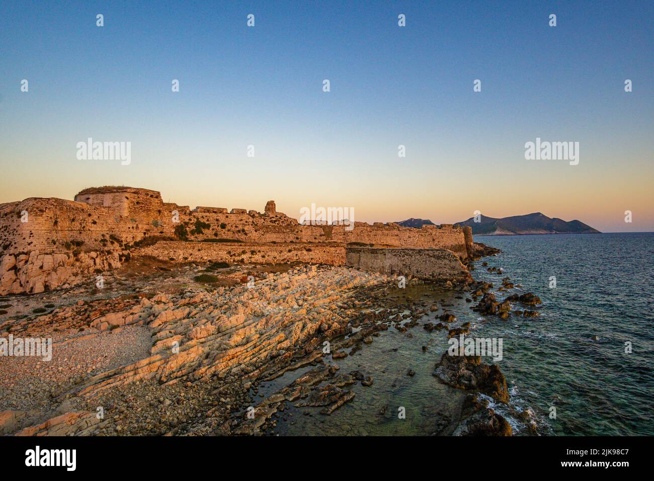 Inside the Archaeological site of Methoni Castle. Built by the ...