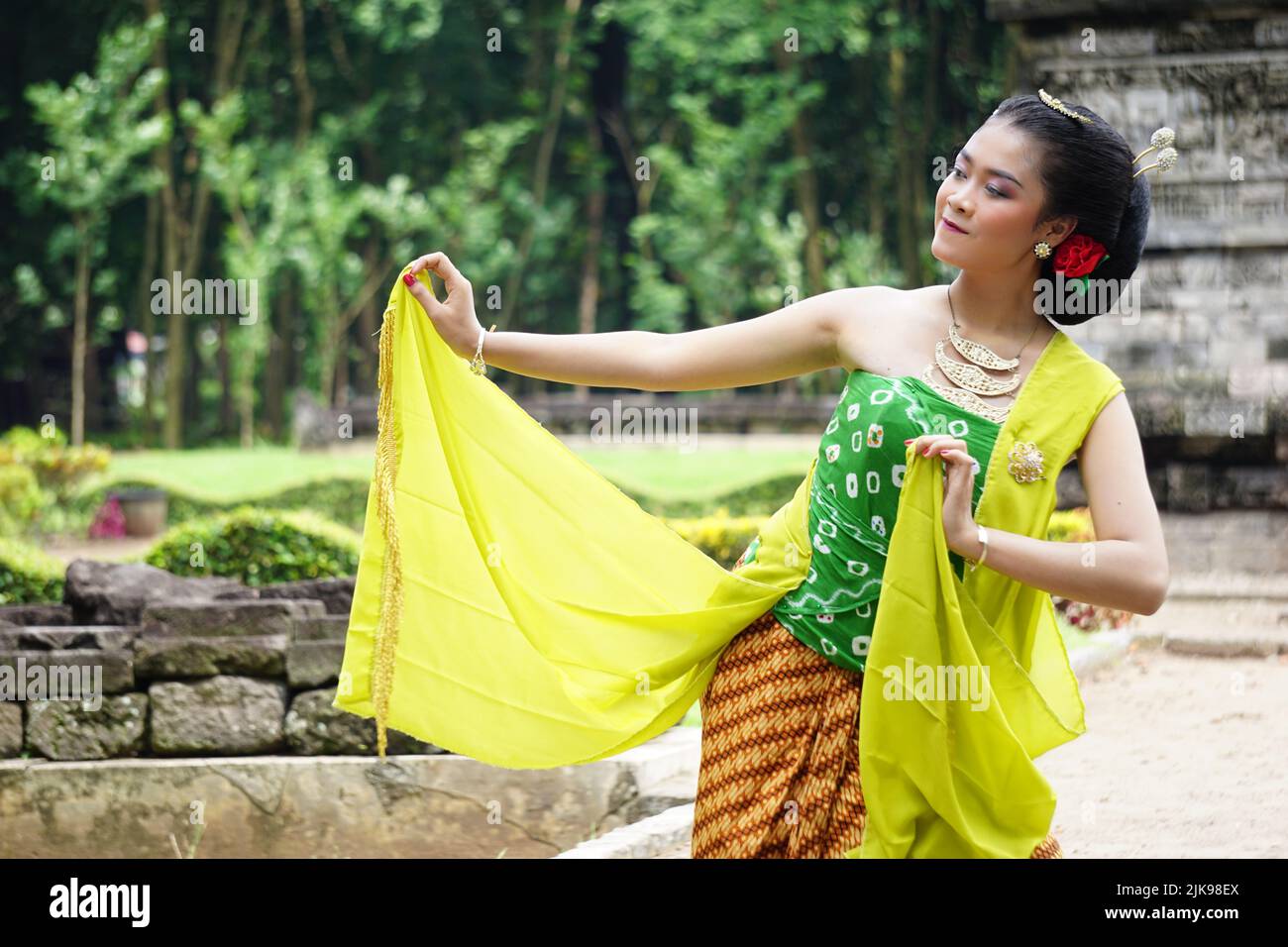 Indonesian traditional dancers with traditional clothes which are ...