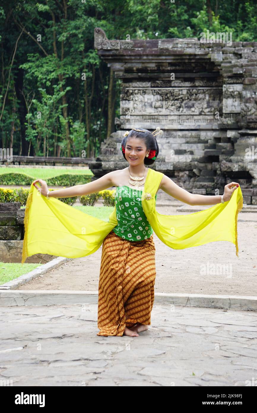 Indonesian traditional dancers with traditional clothes which are ...