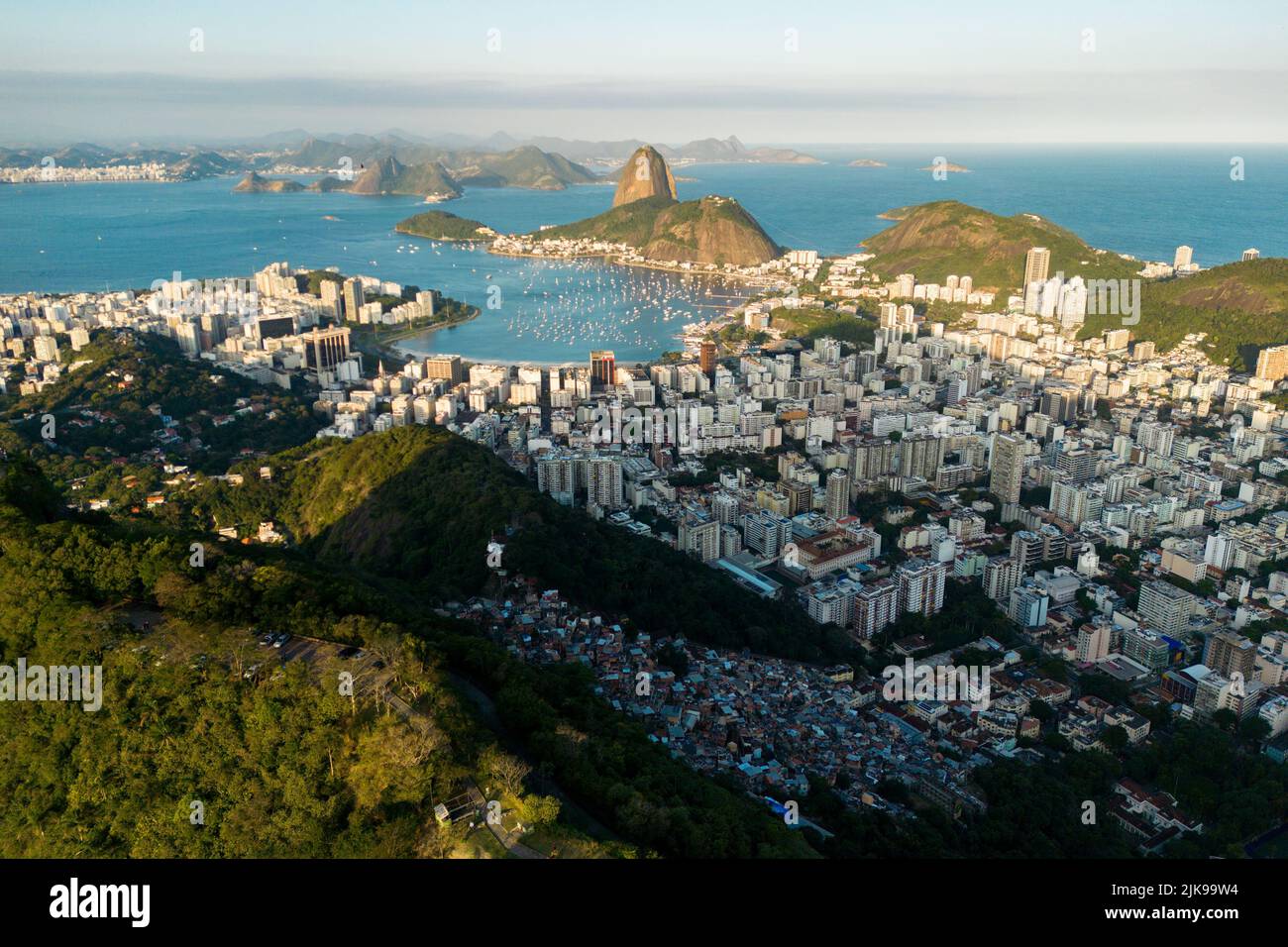 Botafogo Neighborhood Aerial View With the Sugarloaf Mountain View, Rio ...