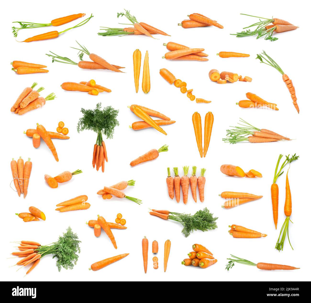 Set of fresh carrots isolated on white Stock Photo - Alamy