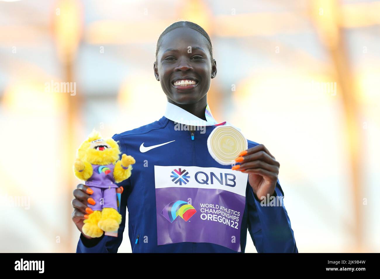 Hayward Field, Eugene, Oregon, USA. 24th July, 2022. Athing Mu (USA ...