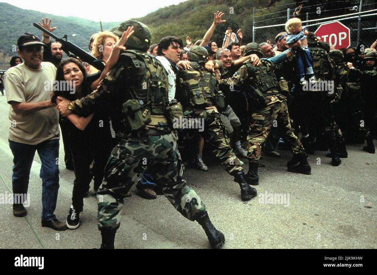 Army Hold Back Civilians Film Deep Impact (1998) Director: Mimi Leder ...