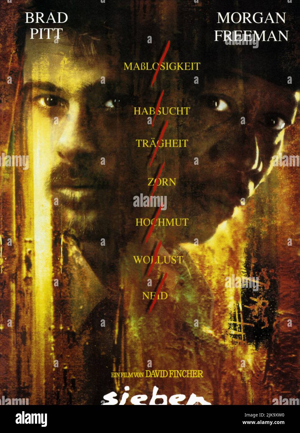 Brad Pitt & Morgan Freeman Film: Se7en; Seven (USA 1995) Characters ...