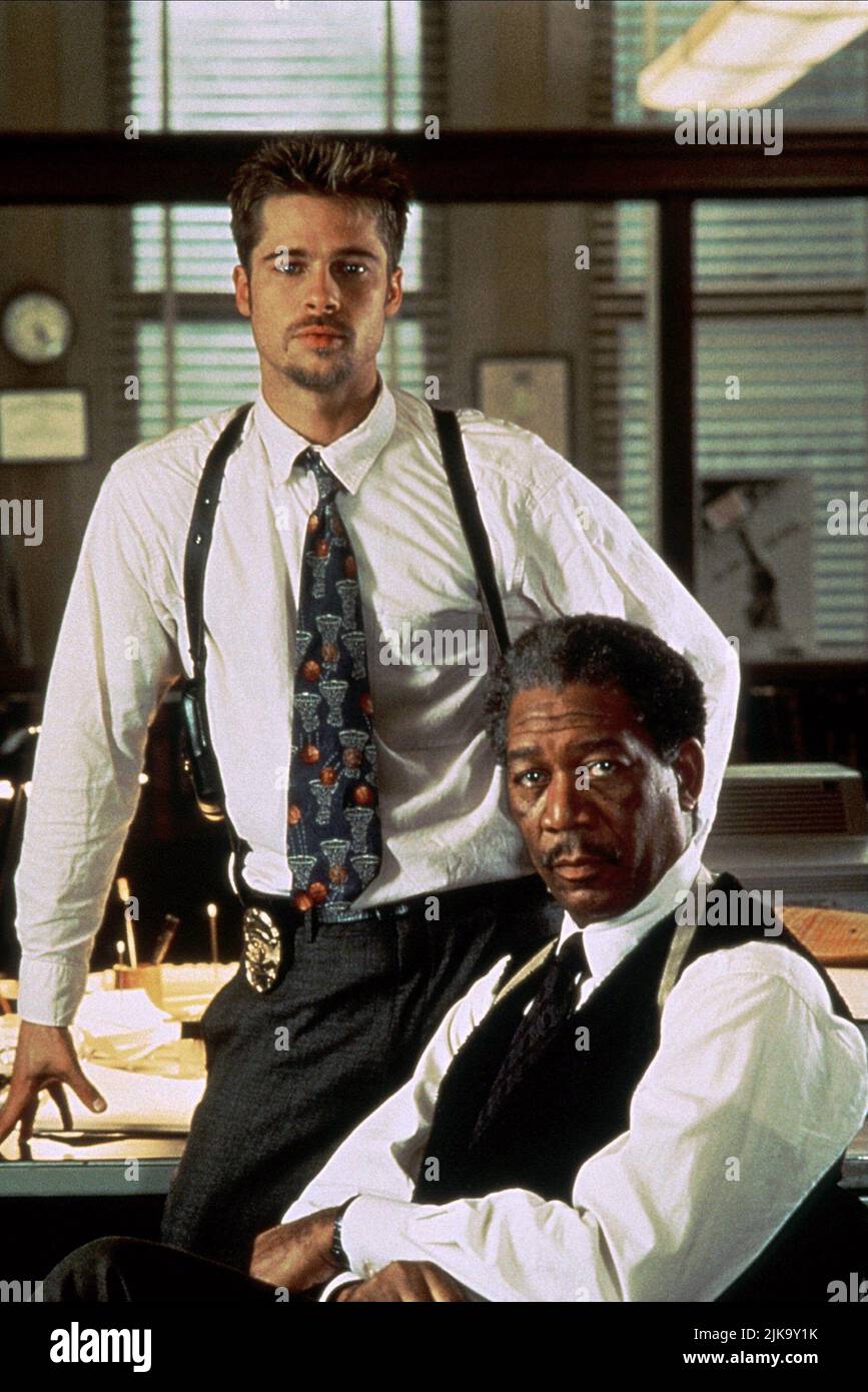 Brad Pitt & Morgan Freeman Film: Se7en; Seven (USA 1995) Characters ...