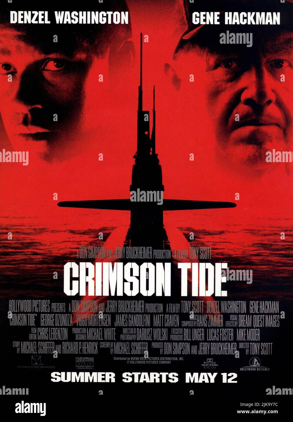 Denzel Washington & Gene Hackman Poster Film Crimson Tide (USA 1995 ...