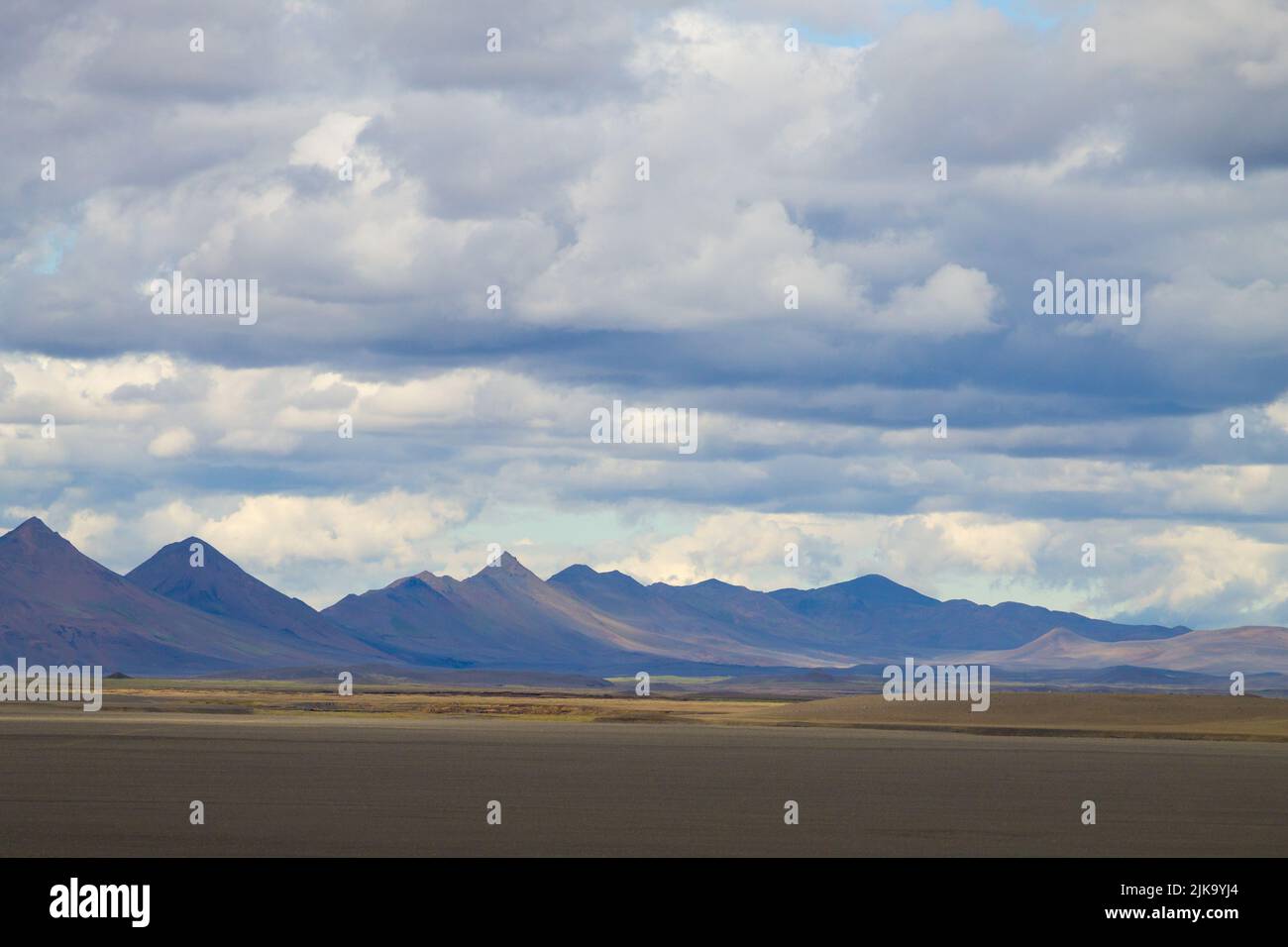 Desolate landscape along central highlands of Iceland. Iceland panorama ...