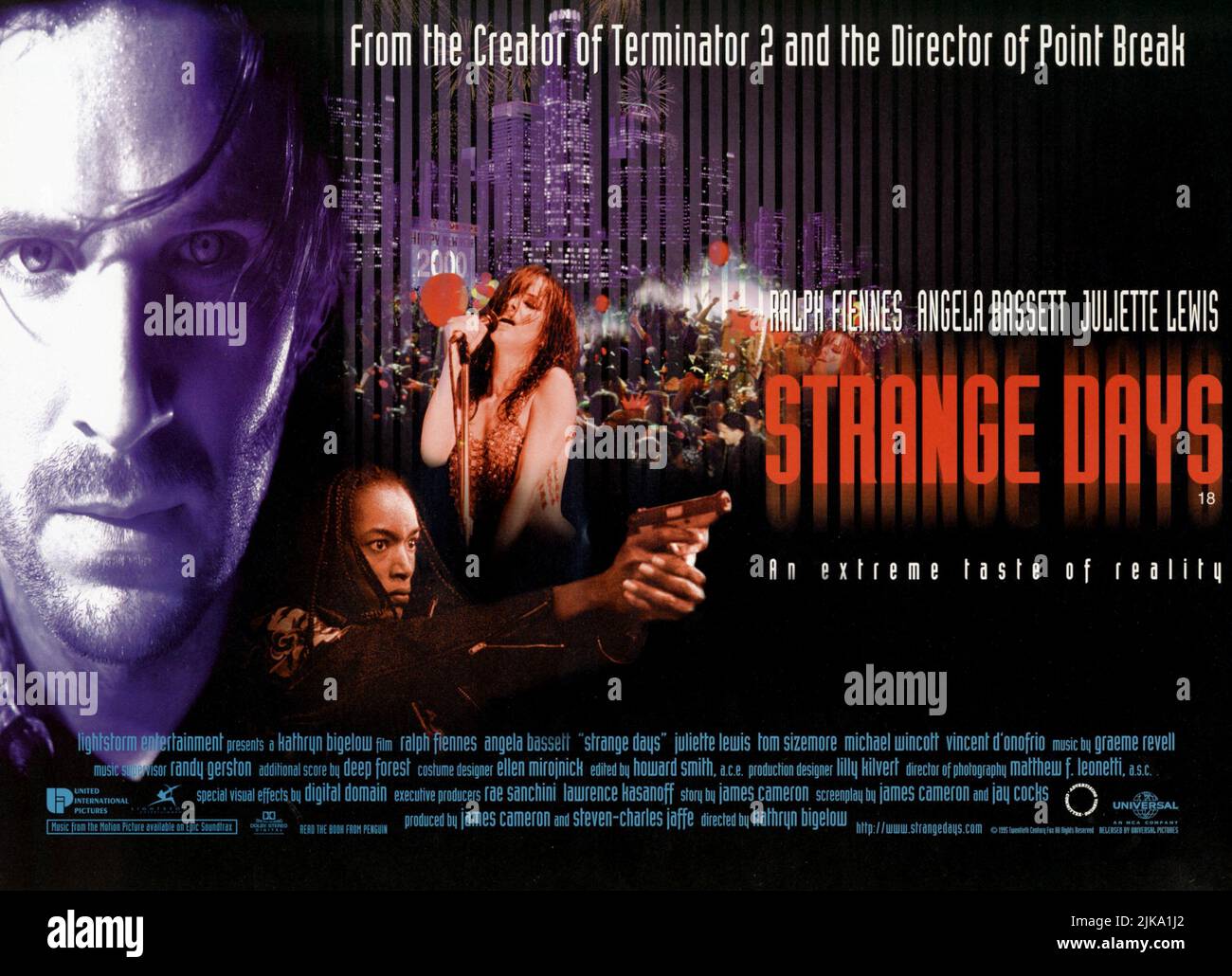 Ralph Fiennes, Angela Bassett & Juliette Lewis Film: Strange Days (USA 1995) Characters: Lenny ...