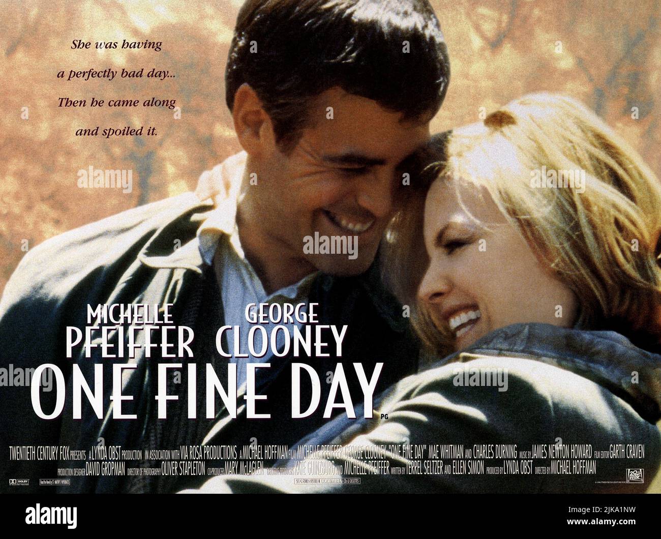 George Clooney & Michelle Pfeiffer Film One Fine Day (1995) Characters: Jack Taylor & Melanie ...