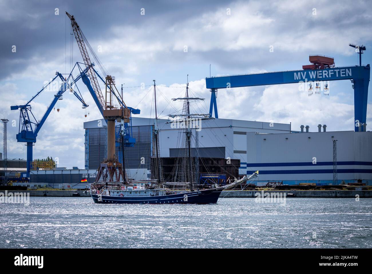Rostock, Germany. 27th July, 2022. The schooner "Santa Barbara Anna ...