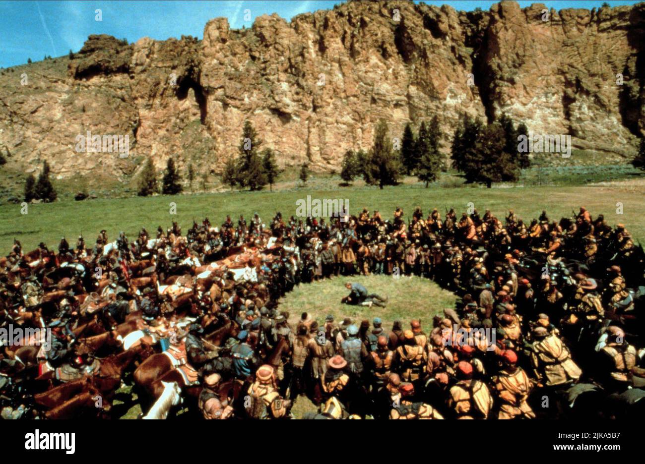 Ring Of People Watching Fight Film The Postman (1997) Director: Kevin ...