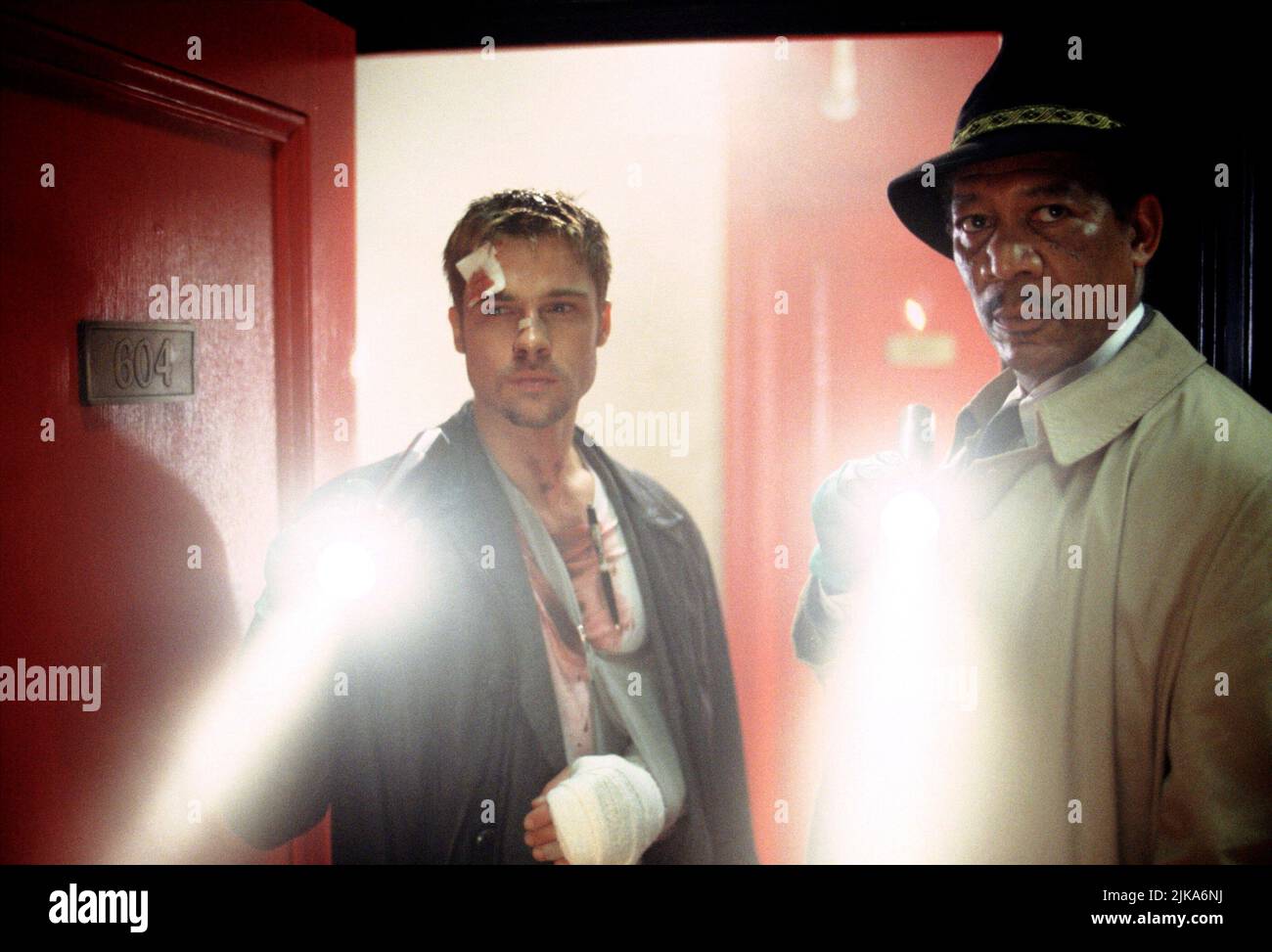 Brad Pitt & Morgan Freeman Film: Se7en; Seven (USA 1995) Characters ...