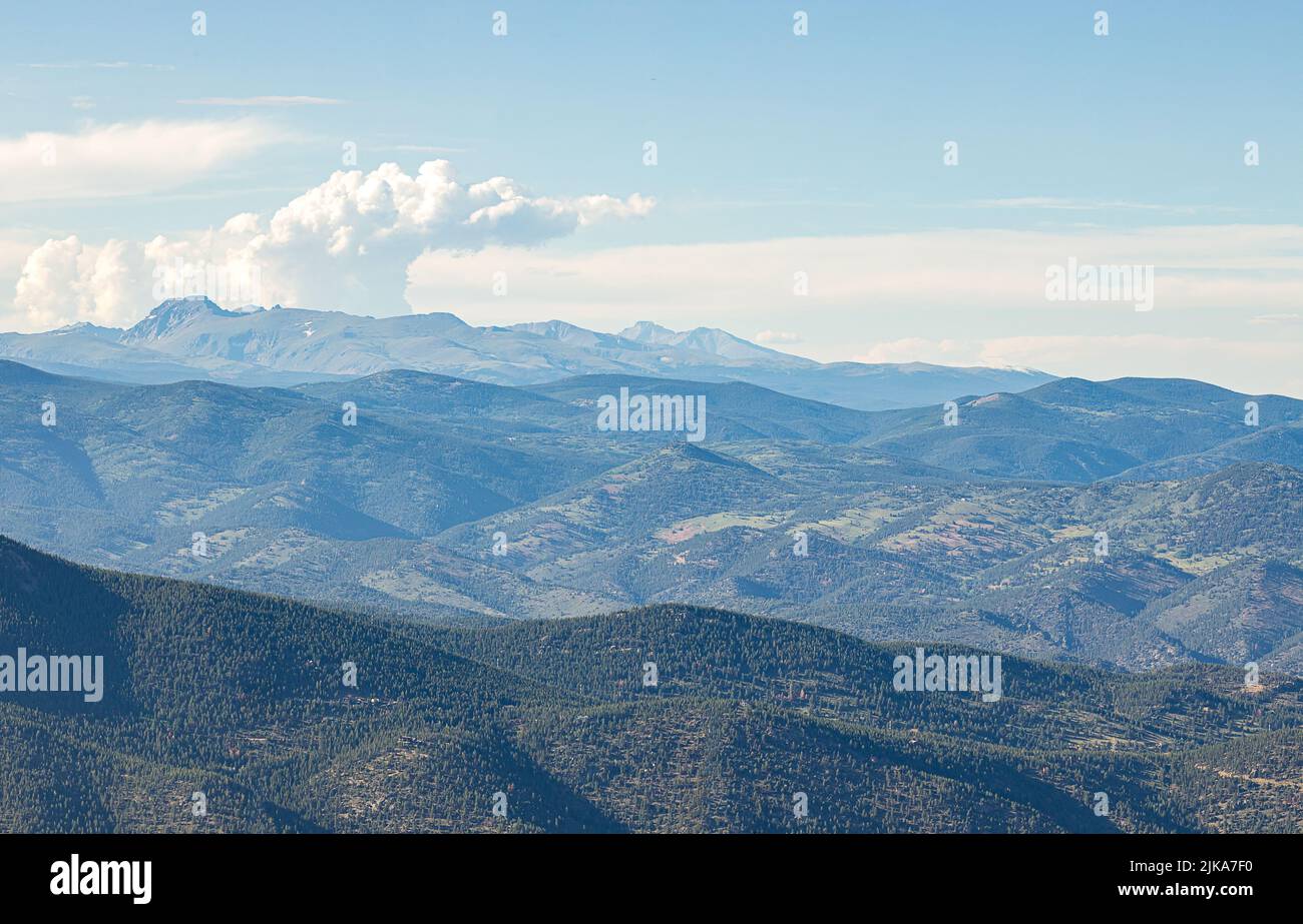 Mountain panorama along Squa Pass Road near Echo Lake Park, Colorado ...