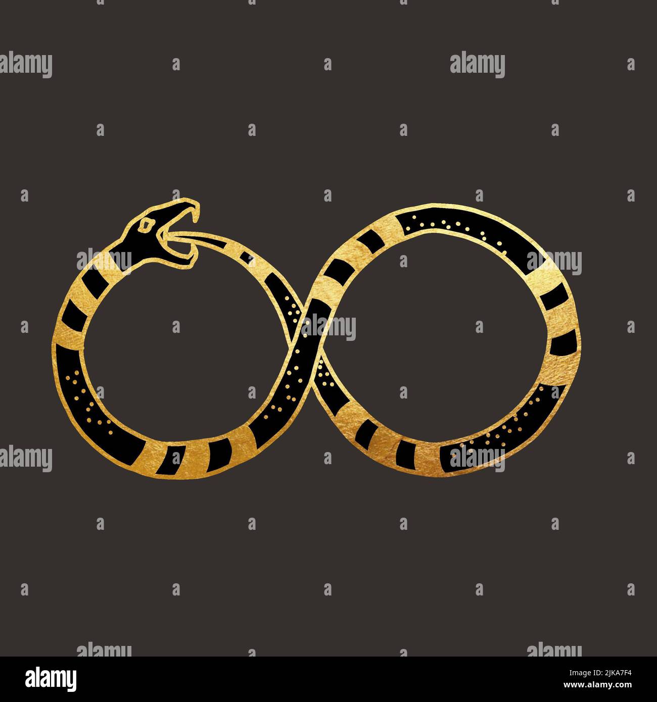 tarot card. infinity sign in the form of a snake. graphic illustration ...