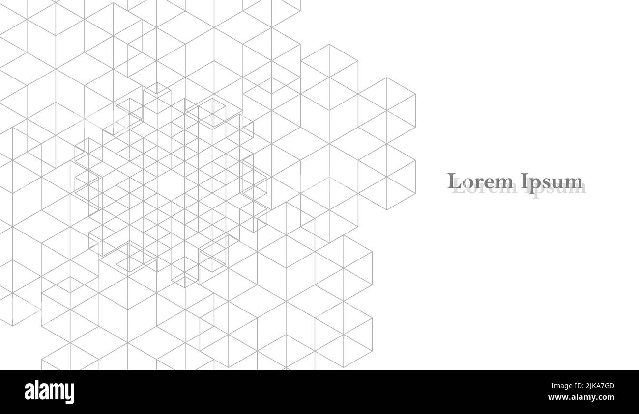 abstract gray white hexagon, network image, geometric texture ...