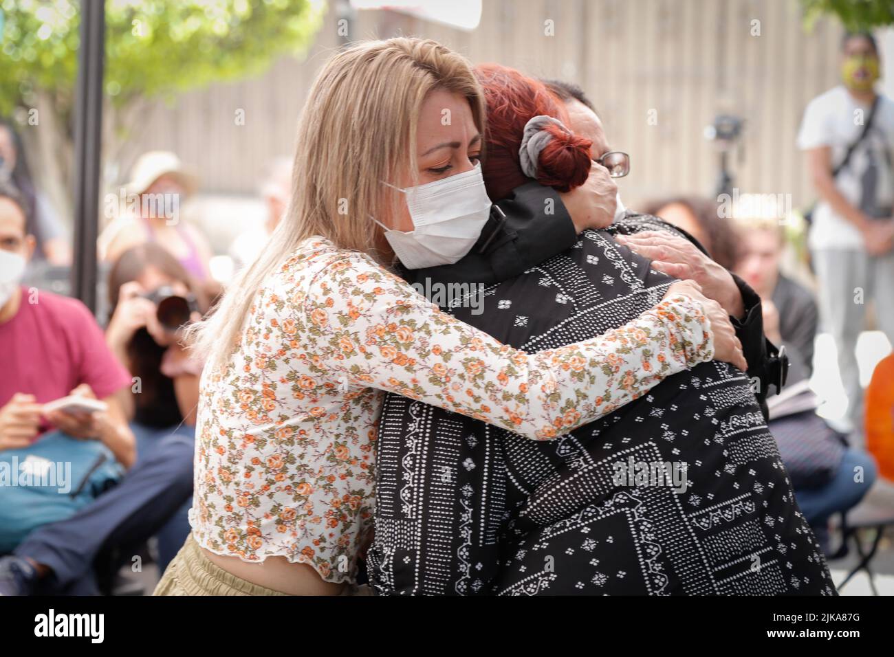 Mexico, Mexico. 31st July, 2022. Relatives of the 5 people murdered 7 ...