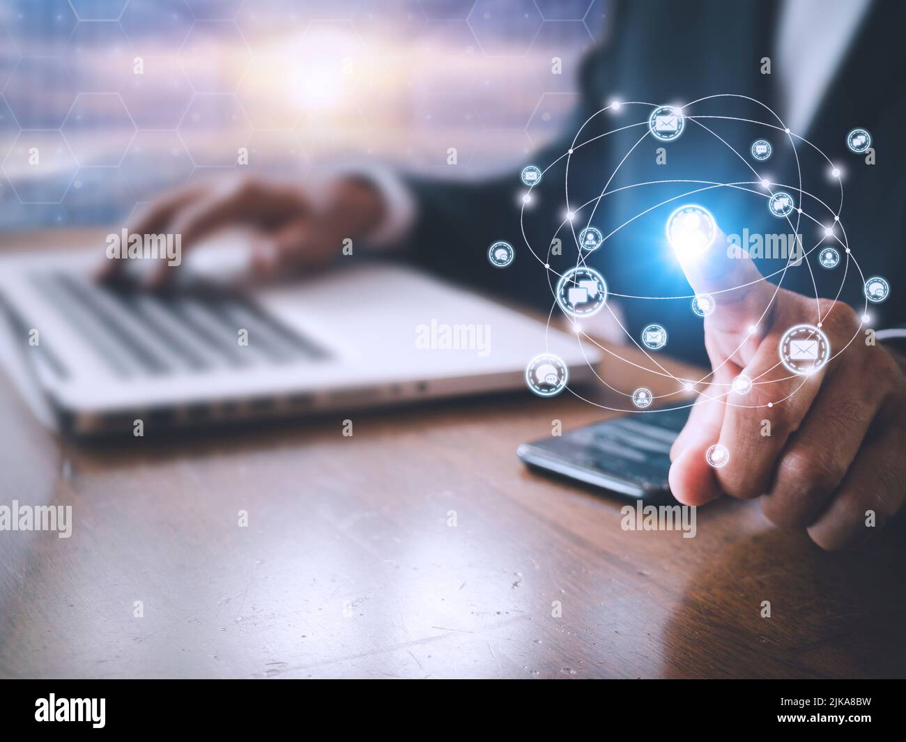 Businessman Hand Using Fingerprint Identification To Access Personal Financial Data Fingerprint