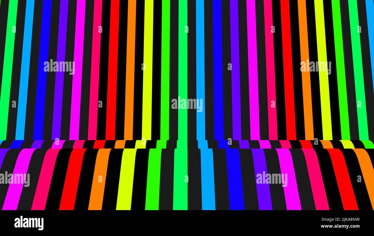 3D renderings.Path with colored vertical lines. Striped background with ...