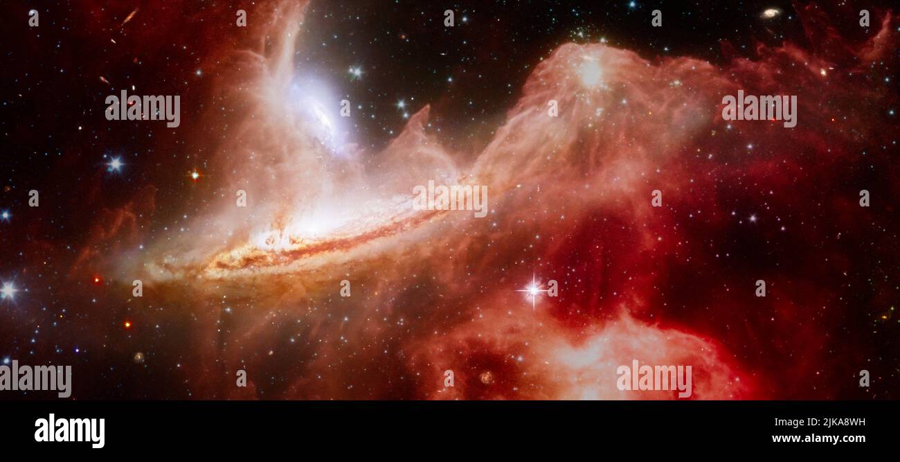 Colorful cosmos with stardust and milky way. Magic color galaxy ...