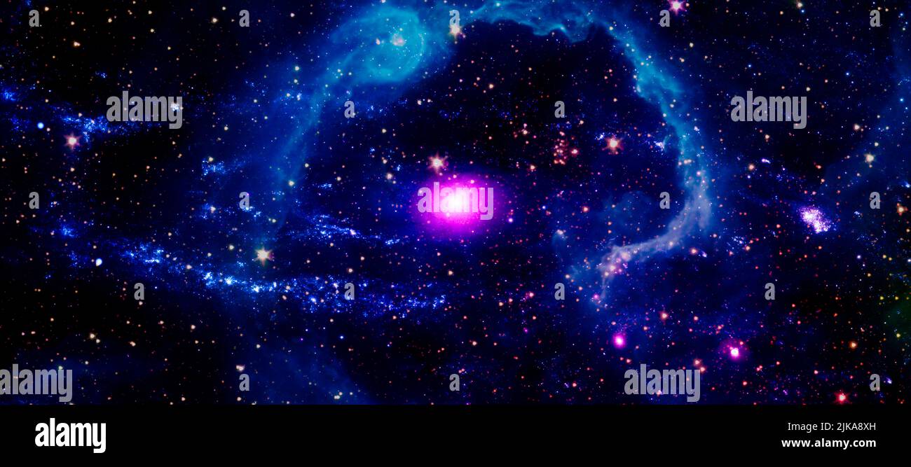 Multicolor outer space. Star field and nebula in deep space many light ...
