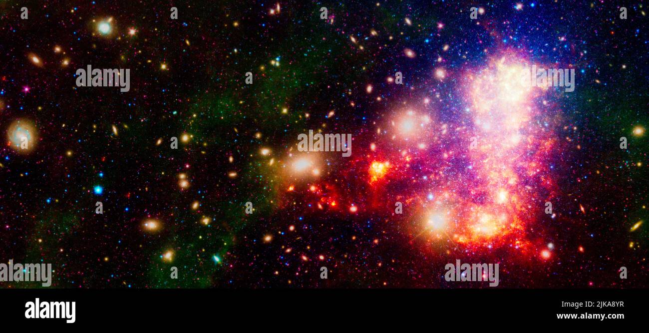 Multicolor outer space. Star field and nebula in deep space many light ...