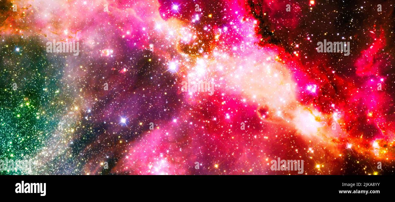 Multicolor outer space. Star field and nebula in deep space many light ...