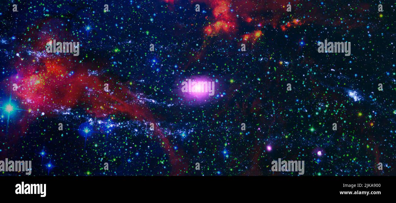 Multicolor outer space. Star field and nebula in deep space many light ...