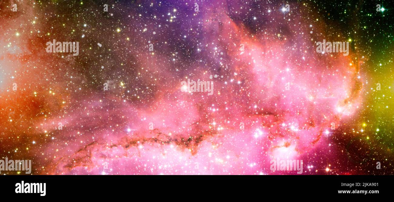Multicolor outer space. Star field and nebula in deep space many light ...