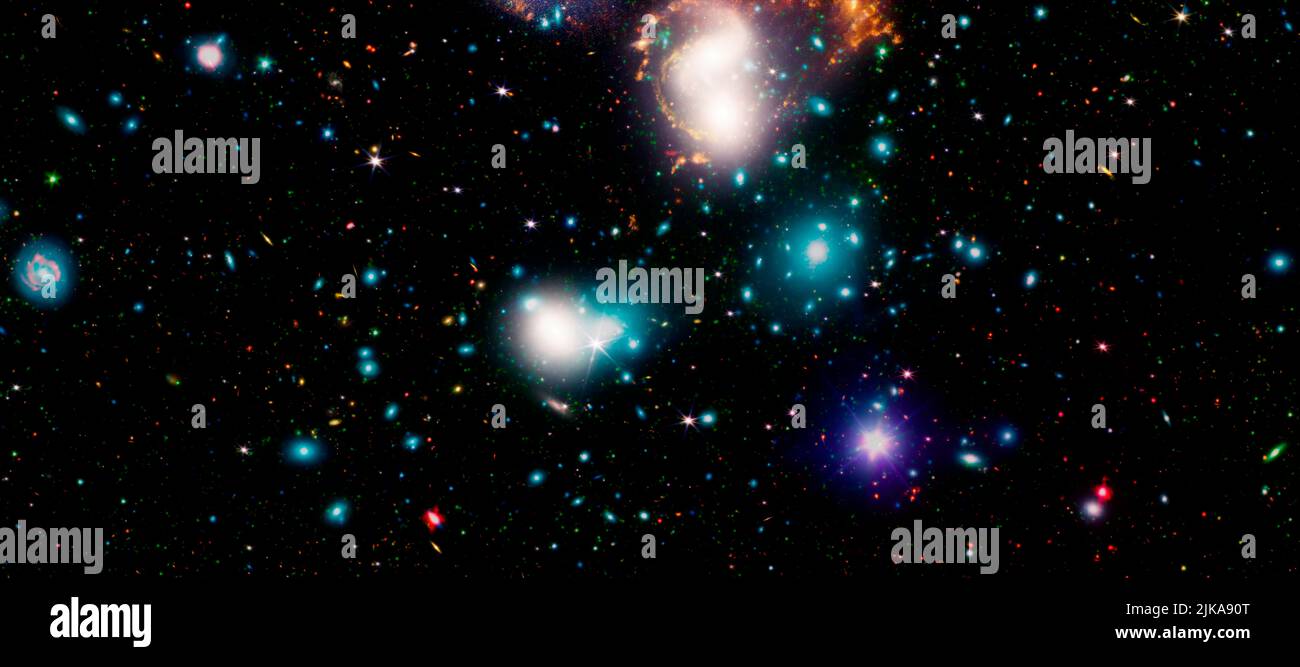 Galaxy and light. Planets, stars and galaxies in outer space showing ...