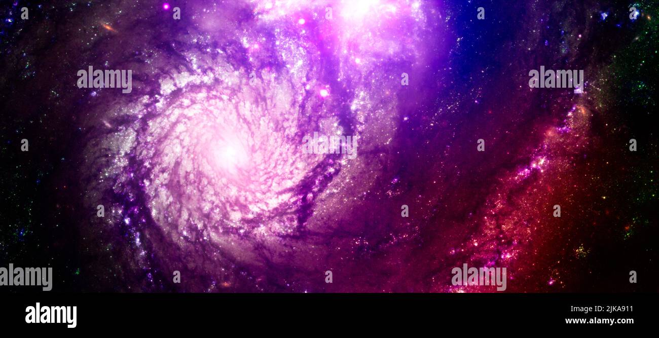 Colorful cosmos with stardust and milky way. Magic color galaxy ...