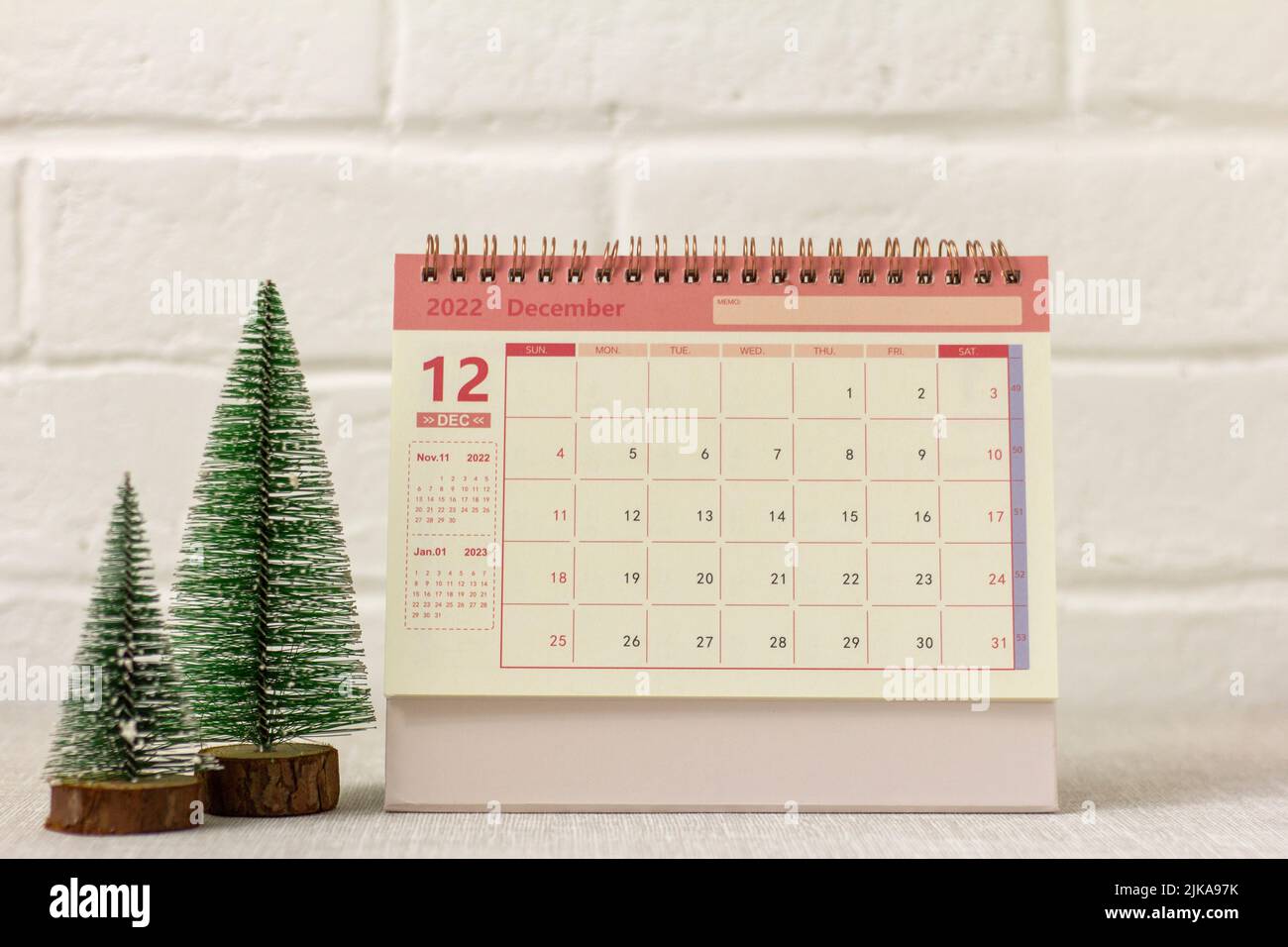 Desk calendar for December 2022 planned for month planning Stock Photo ...