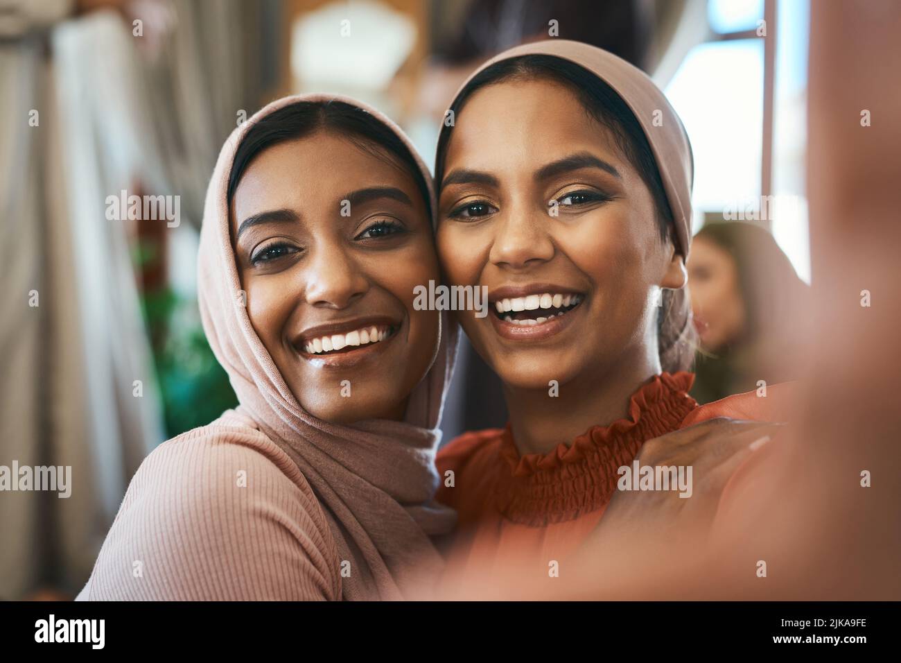 The bond between two sisters is strong. two muslim sisters taking ...
