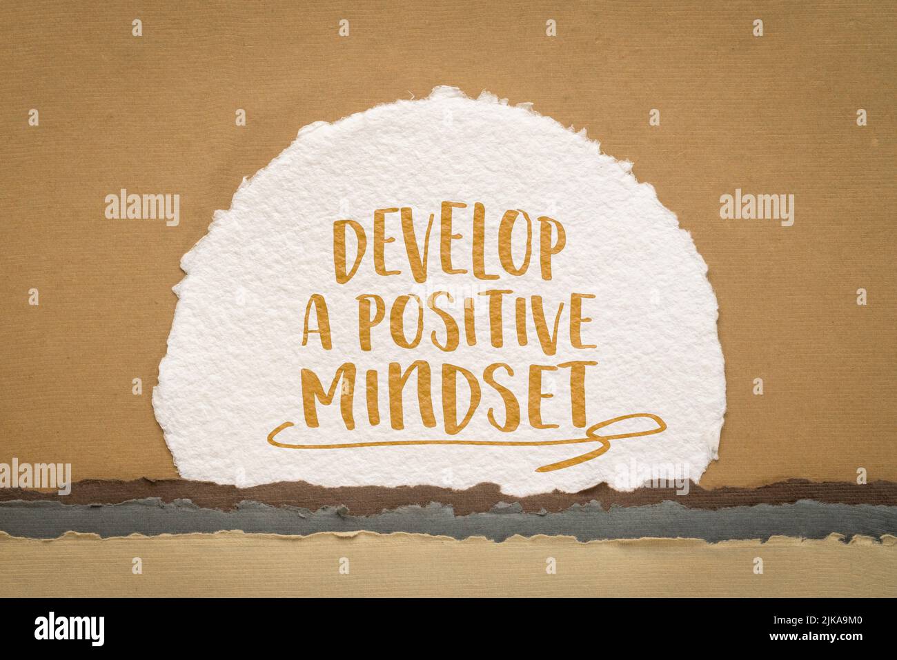 develop a positive mindset inspirational advice - handwriting against ...