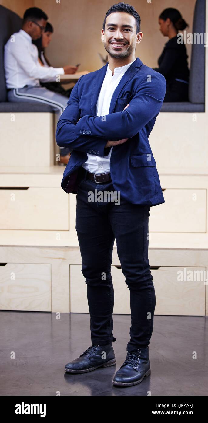 Standing tall and proud in my position as CEO. Full length shot of a ...