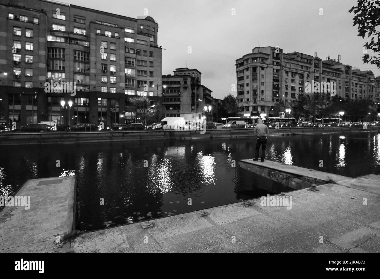 Car traffic, pollution, traffic jam city downtown Bucharest, Romania ...