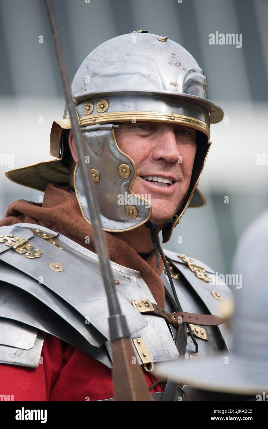 Fishbourne Roman Palace, West Sussex. The Ermine Street Guard a re ...