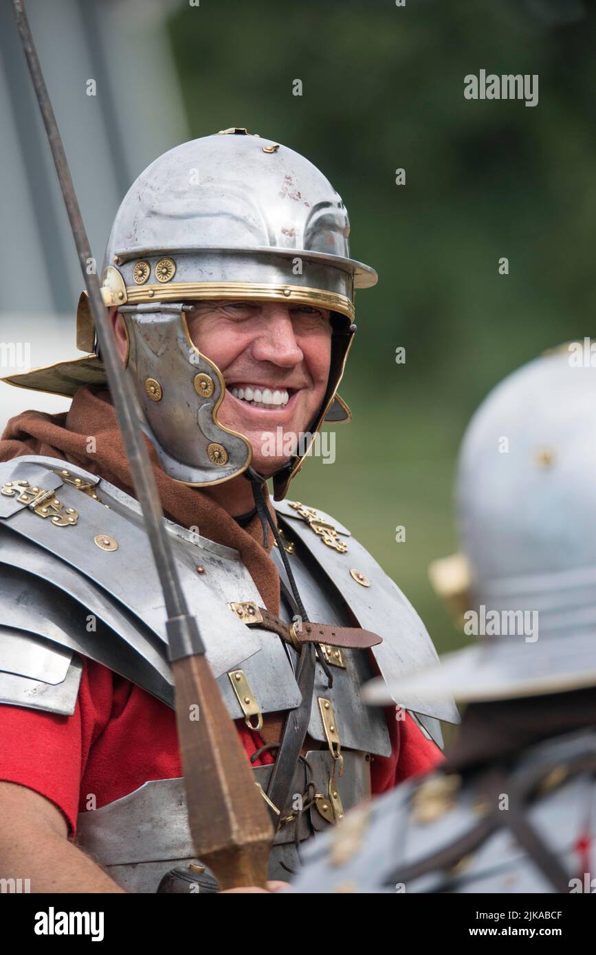 Fishbourne Roman Palace, West Sussex. The Ermine Street Guard a re ...