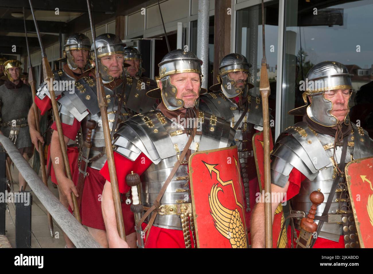 Fishbourne Roman Palace, West Sussex. The Ermine Street Guard a re ...