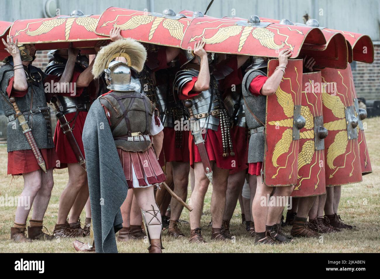 Fishbourne Roman Palace, West Sussex. The Ermine Street Guard a re ...