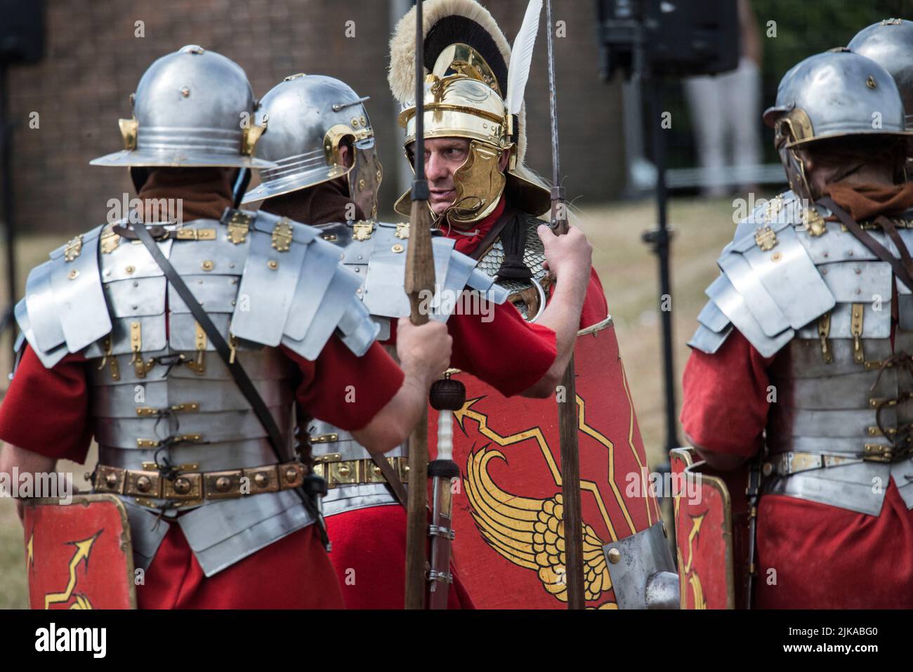Fishbourne Roman Palace, West Sussex. The Ermine Street Guard a re ...