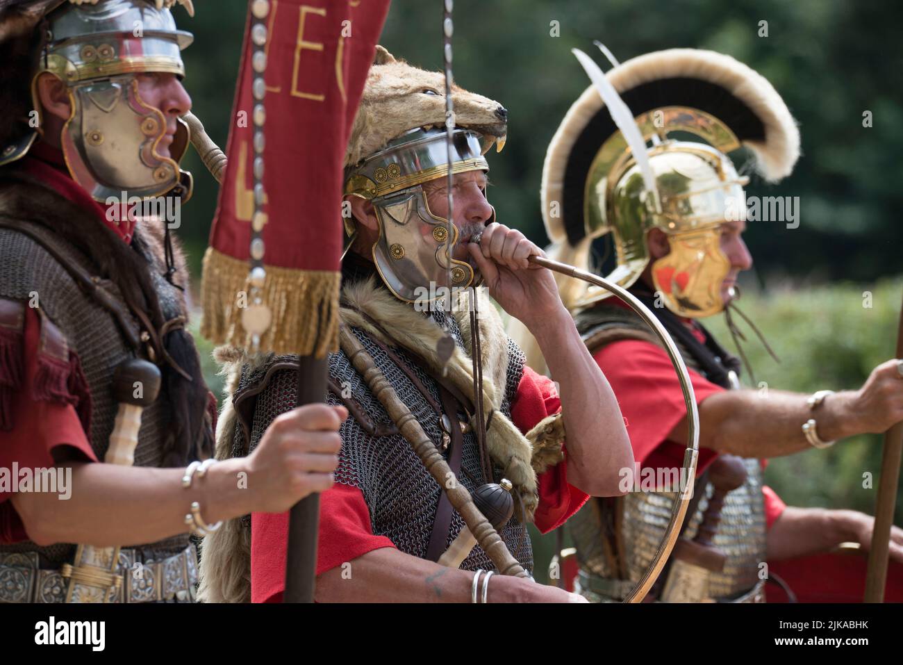 Fishbourne Roman Palace, West Sussex. The Ermine Street Guard a re ...