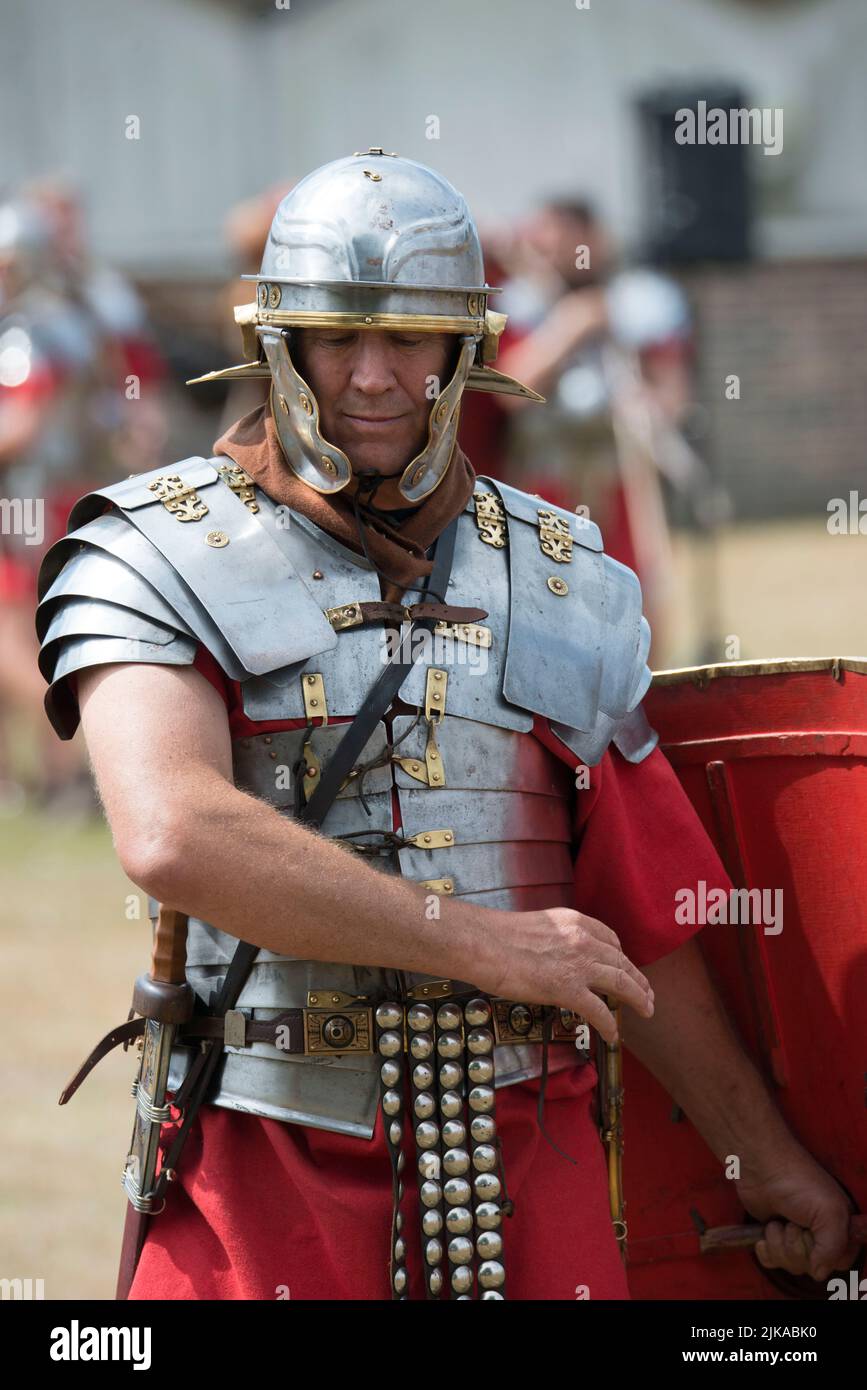 Fishbourne Roman Palace, West Sussex. The Ermine Street Guard a re ...
